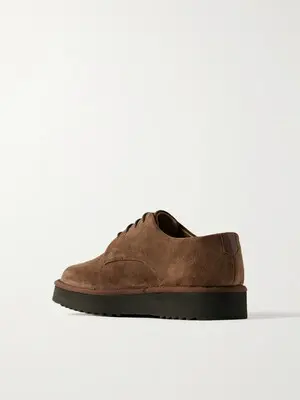 Grenson Byron Webbing-trimmed Suede Derby Shoes