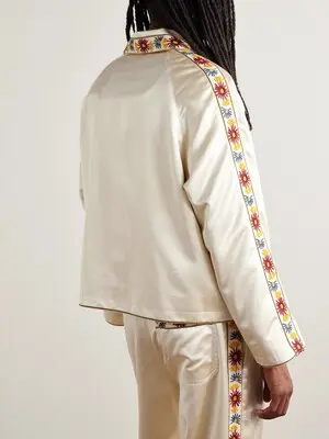 BODE Candyfloss Embroidered Satin Track Jacket