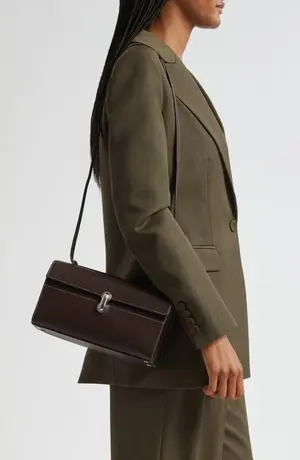 Savette Symmetry 26 Leather Crossbody Bag - Coffee