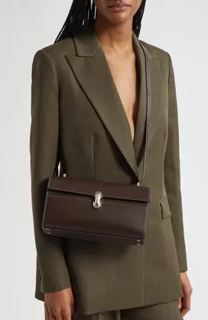 Savette Symmetry 26 Leather Crossbody Bag - Coffee