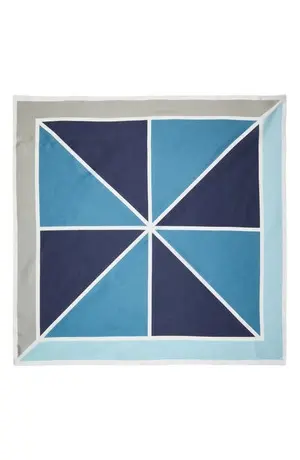Nordstrom Printed Square Silk Scarf - Blue Triangles