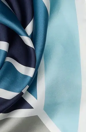 Nordstrom Printed Square Silk Scarf - Blue Triangles
