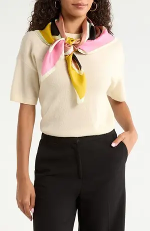 Nordstrom Printed Square Silk Scarf - Copper Triangles
