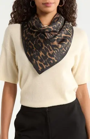 Nordstrom Printed Square Silk Scarf - Leopard