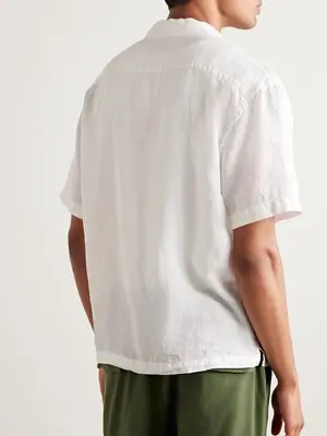 Altea Bart Slim-fit Convertible-collar Linen Shirt