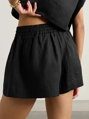 Suzie Kondi Shkip Linen Shorts - Black