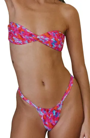 BRIGHT SWIMWEAR Nia High Rise Bikini Bottom - Primavera