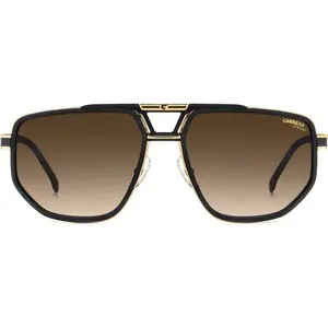 Carrera Eyewear 61mm Geometric Square Sunglasses - Black Gold/ Black Brown Green
