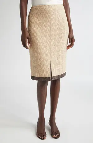 St. John Basket Texture Knit Skirt