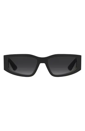 Moschino 56mm Gradient Rectangular Sunglasses - Black/ Dark Grey Sf