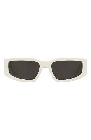 Moschino 56mm Gradient Rectangular Sunglasses - Ivory/ Grey
