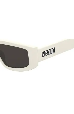 Moschino 56mm Gradient Rectangular Sunglasses - Ivory/ Grey