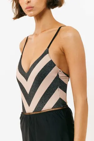 BILIBLOND Arava One-Piece Swimsuit Black Nude Lurex
