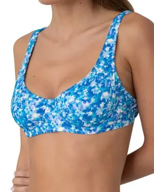 BRIGHT SWIMWEAR Capri Top - Aqua Floral