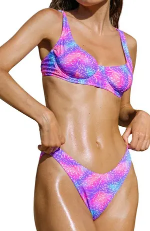 BRIGHT SWIMWEAR Capri Top - Neon Animal