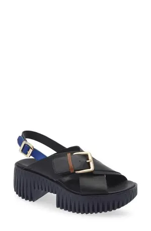 4CCCCEES Plia Juno Platform Slingback Sandals - Black