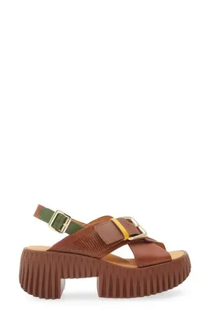 4CCCCEES Plia Juno Platform Slingback Sandals - Brown