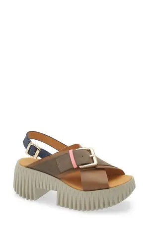 4CCCCEES Plia Juno Platform Slingback Sandals - Mud