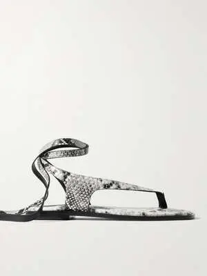 A.emery A.EMERY Heidi Snake-Effect Leather Sandals Snake Print