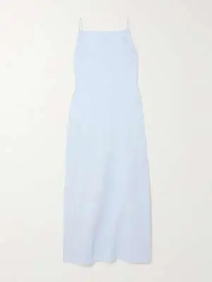 Another Tomorrow Hemp-blend Maxi Dress - Light Blue