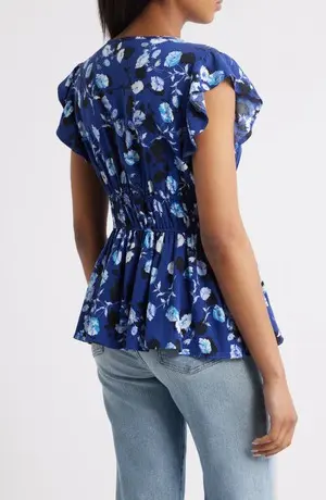 Loveappella Floral Peplum Top