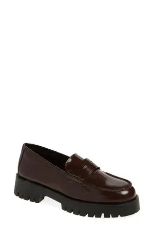 Steve Madden Langsten Platform Loafer - Burgundy