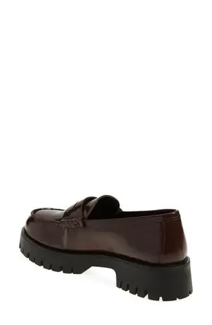 Steve Madden Langsten Platform Loafer - Burgundy