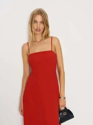 REFORMATION Monette Midi Dress - Red