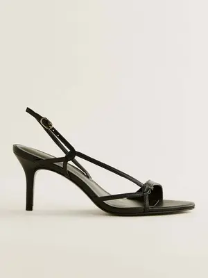 REFORMATION Nino Slingback Heeled Sandal - Black Leather