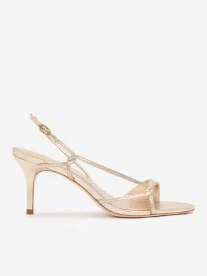 REFORMATION Nino Slingback Heeled Sandal Gold