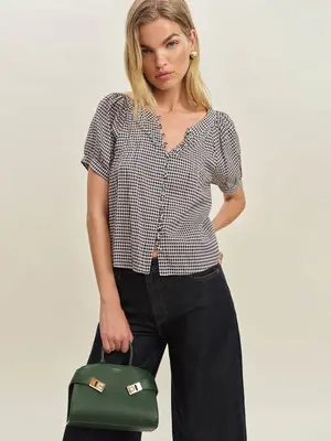 Women's V-Neck Tie-Detail Blouses