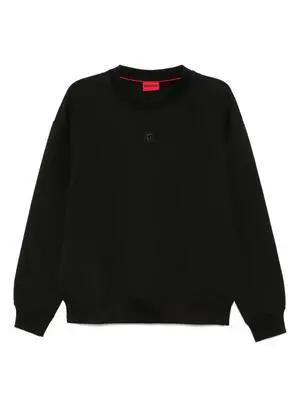 Hugo Stacked-logo Badge Sweatshirt - Black
