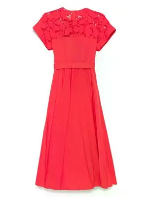 NISSA Lace-paneled Midi Dress