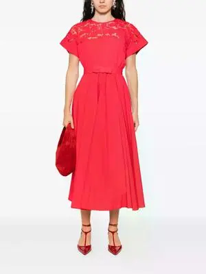 NISSA Lace-paneled Midi Dress