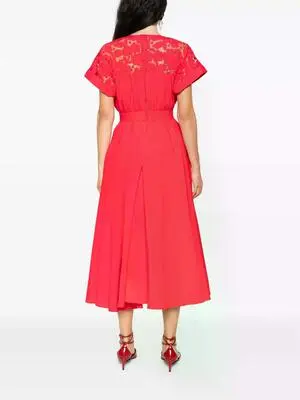 NISSA Lace-paneled Midi Dress