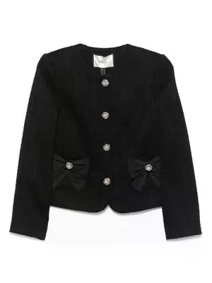 NISSA Bow-detail Jacket - Black