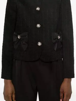 NISSA Bow-detail Jacket - Black