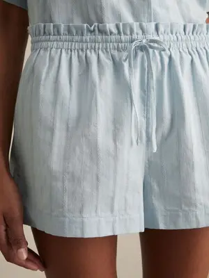 REISS Molly Cotton Pointelle Shirt And Shorts Set