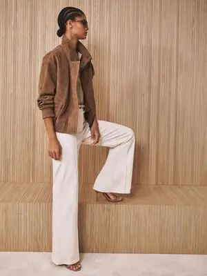 REISS Sakura Patch-Pocket Flared Jeans