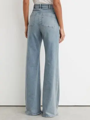 REISS Sakura Patch-pocket Flared Jeans - Light Blue