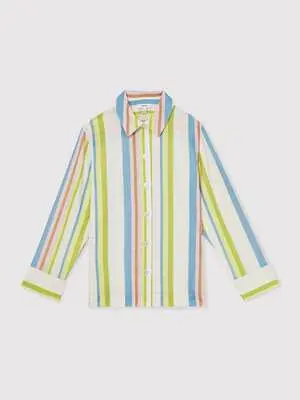 REISS Evie Linen-blend Striped Shirt