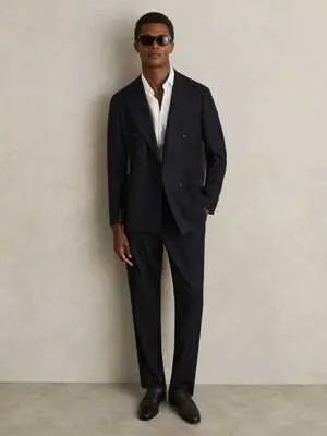 REISS Garrel Straight Leg Pinstripe Trousers