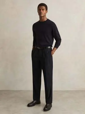 REISS Garrel Straight Leg Pinstripe Trousers