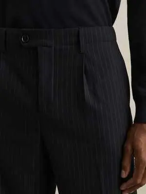REISS Garrel Straight Leg Pinstripe Trousers