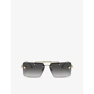 Versace Ve2245 Rectangular Sunglasses - Gold
