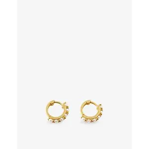 MISSOMA Gemstone Pearl Huggie Hoop Earrings