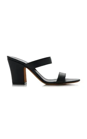 THE ROW Awar Leather Block Heel Sandals - Black