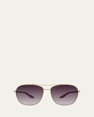 Barton Perreira Barton Perreira Sully Aviator Sunglasses Rose