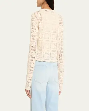 FRAME The Crochet Cardigan - Cream