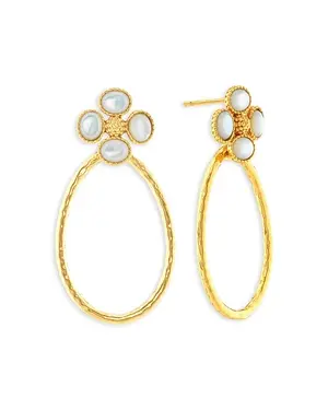 CAPUCINE DE WULF Berry Clover Teardrop Earrings - Pearl Whit